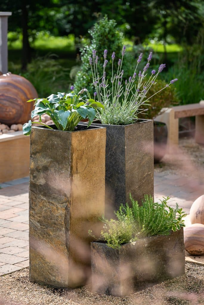Set of 2 Surmi Natural Slate Planters | Buy slate planters from Foras